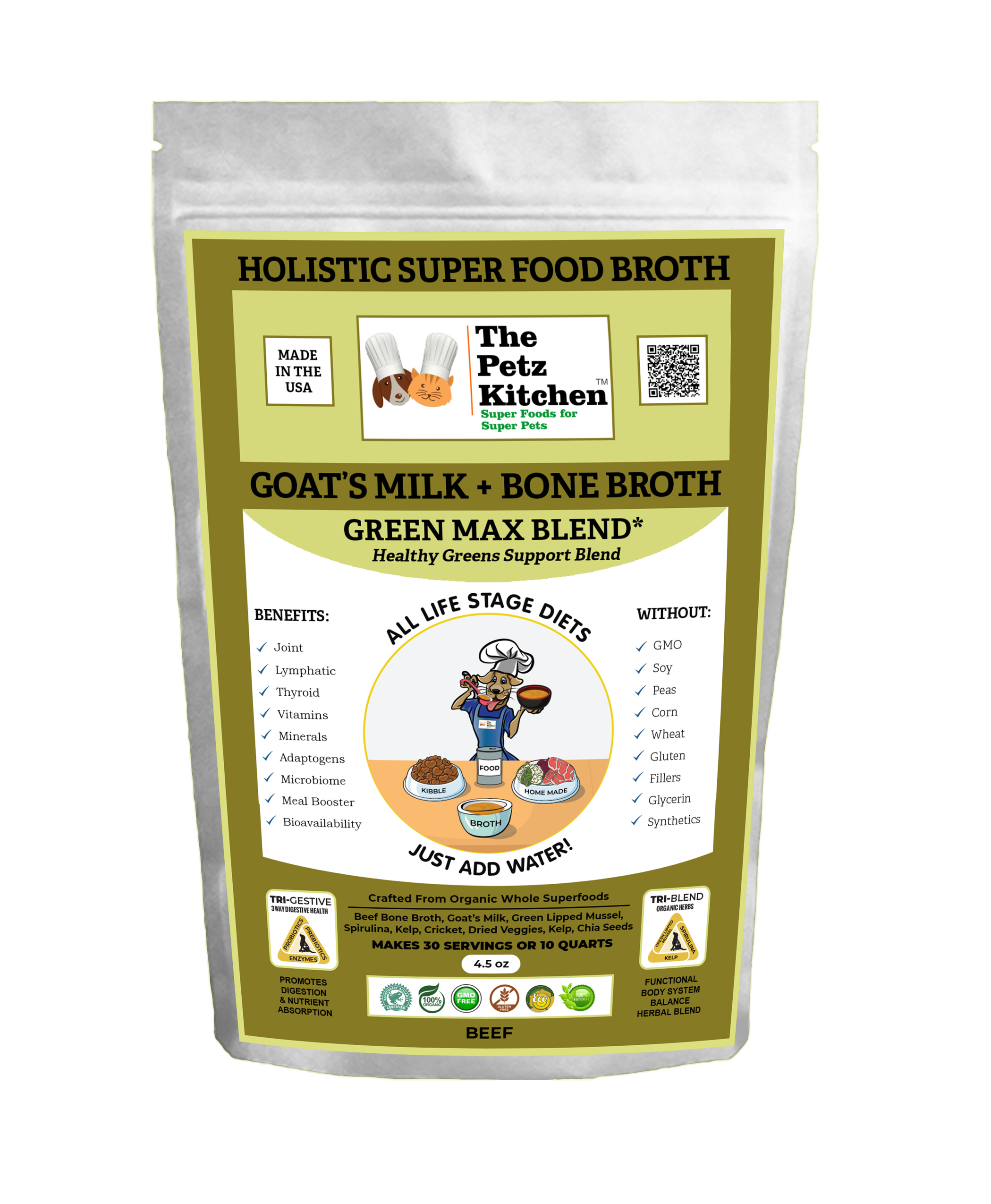 Goats Milk + Bone Broth Green Max Blend* Omega 3 & 6 Vitamin & Mineral ...