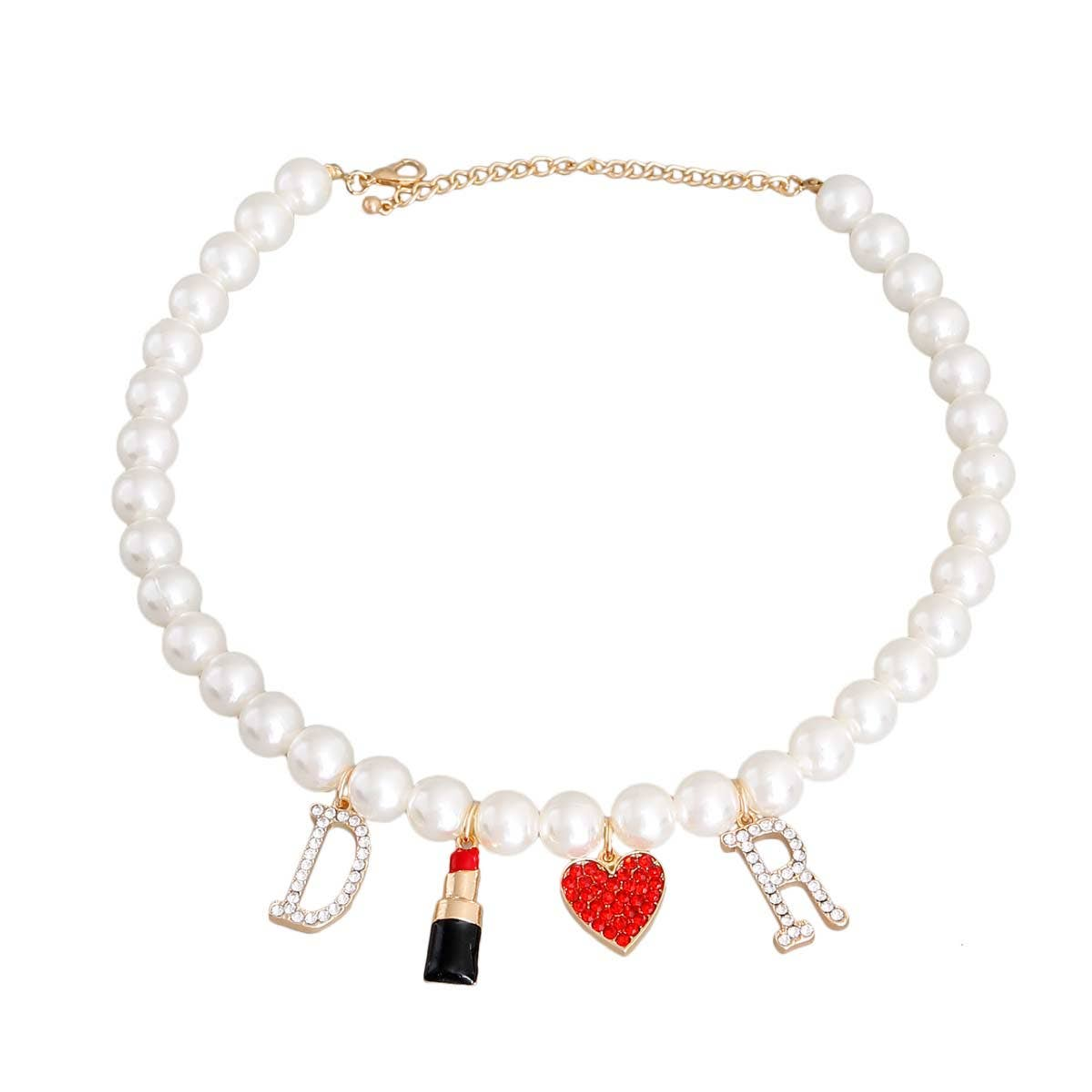 Cream Pearl Designer Charm Necklace – Great Smile Company