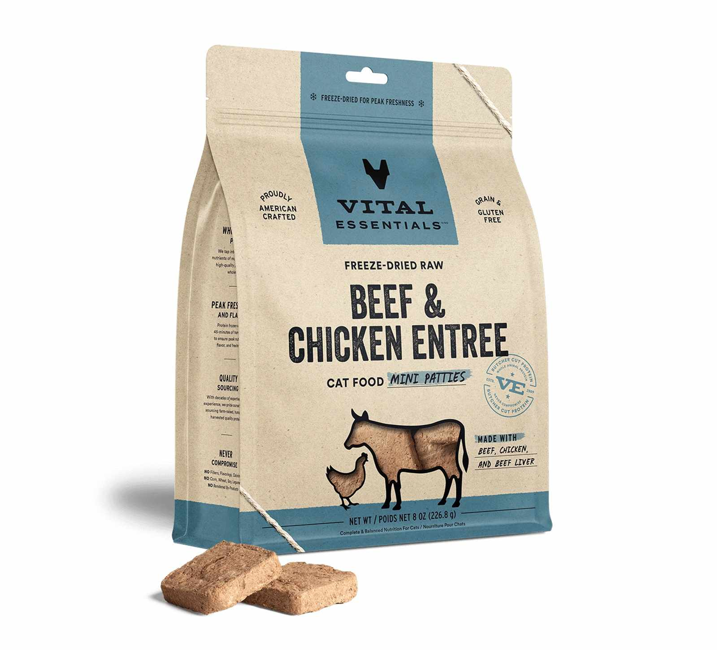 Vital Essentials(R) Freeze-Dried Raw Beef & Chicken Entree Cat Food Mi ...