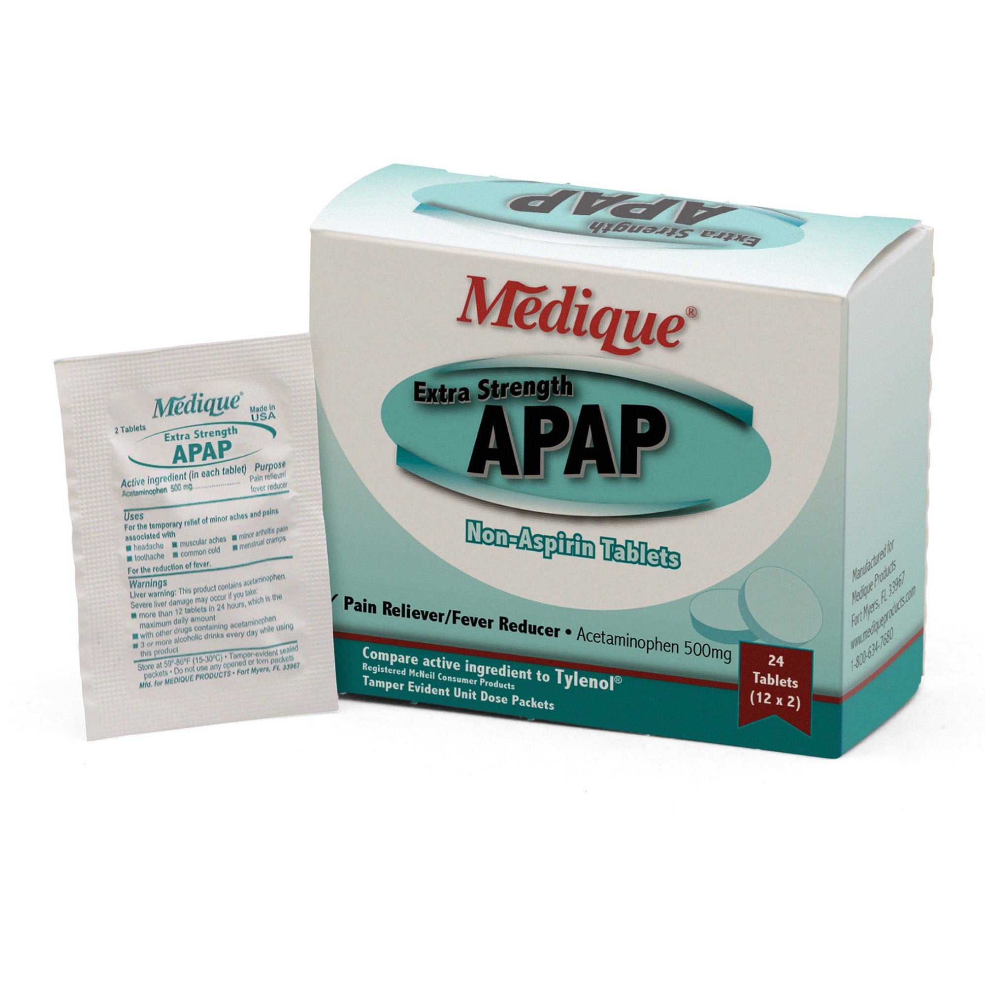 Pain Relief APAP Extra Strength 500 mg Strength Acetaminophen Unit Dos ...