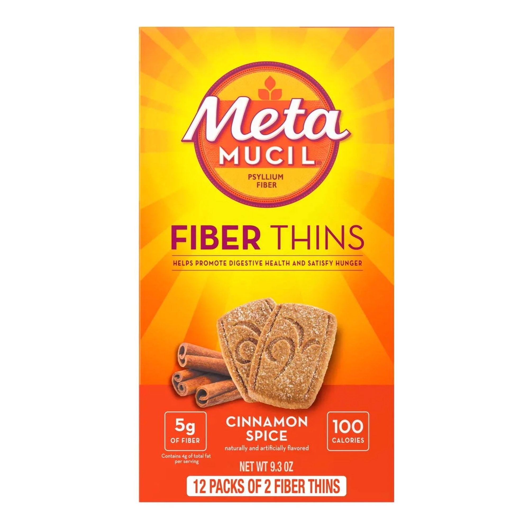 Fiber Supplement Metamucil Cinnamon Spice Wafer 24/Box 5mg Strength ...