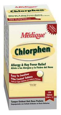 Allergy Relief Chlorphen 4 mg Strength Tablet 1 per Box, Packaging Typ ...
