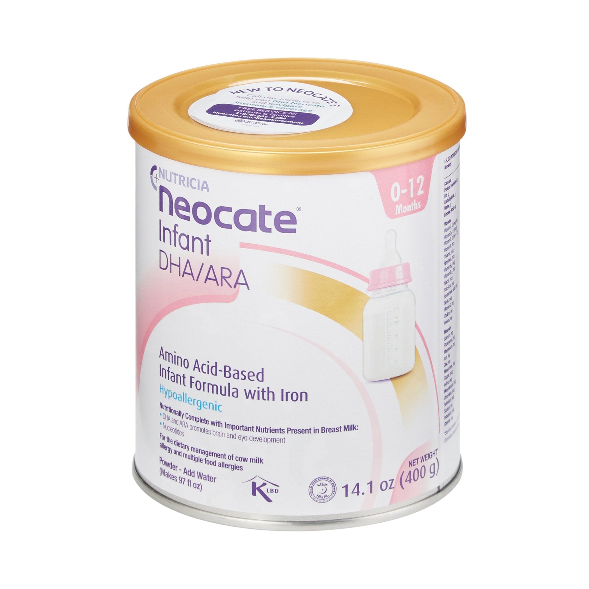 Infant Formula Neocate DHA & ARA Unflavored 14.1 oz. Can Powder Food A ...