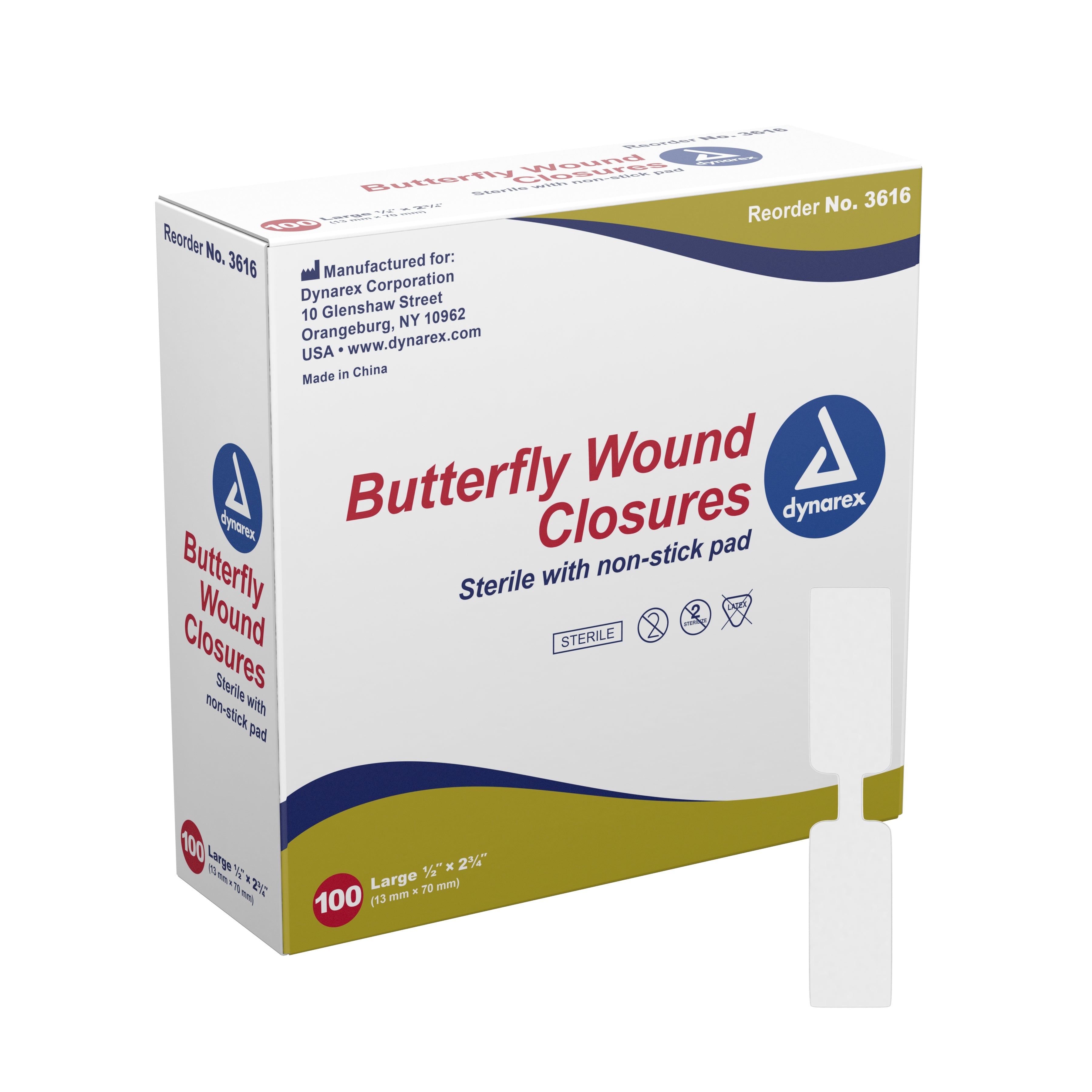 Skin Closure Strip Secure Strip 1/2 X 2-3/4 Inch Plastic Butterfly ...