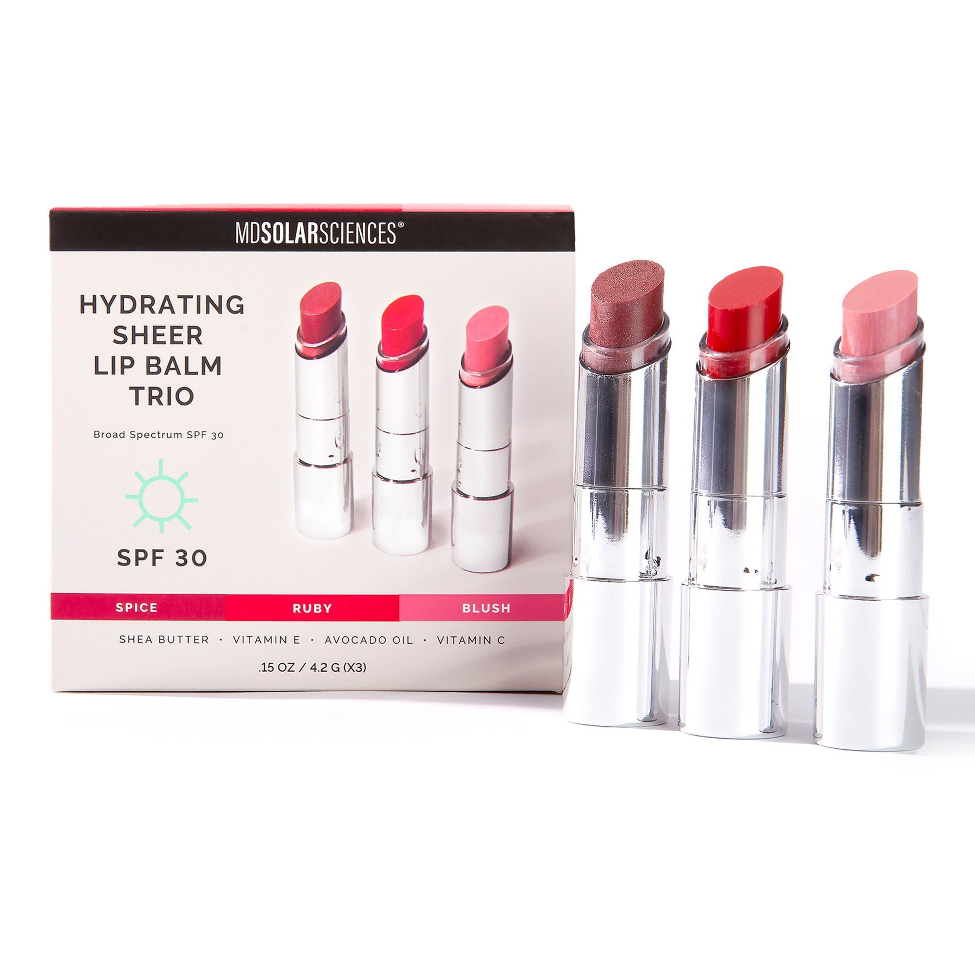 Tinted Lip Balm Set MDSolarsciences Hydrating Sheer 0.15 oz. Tube ...