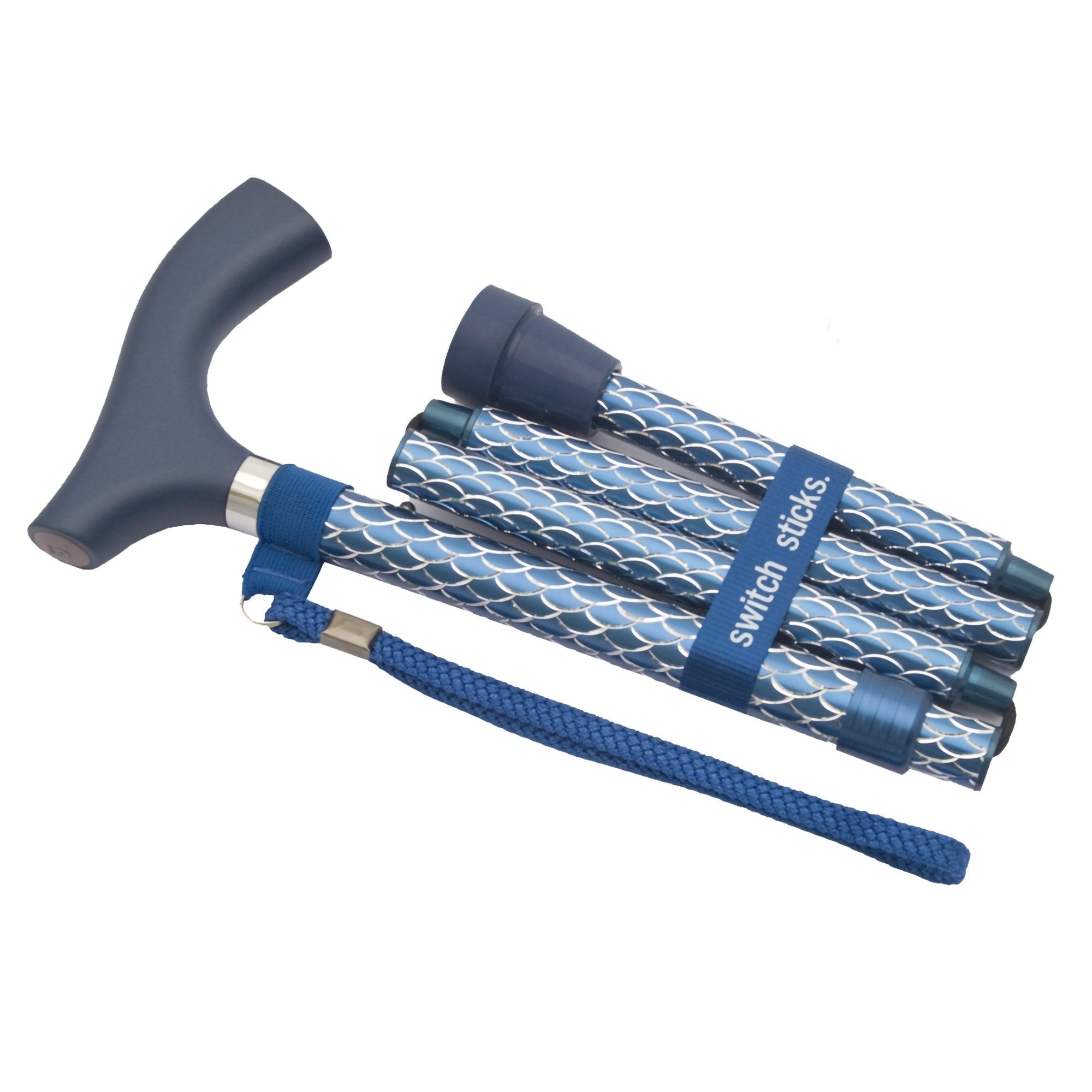 Folding Cane Switch Sticks Aluminum 32-37' Azure Blue – Great Smile Company